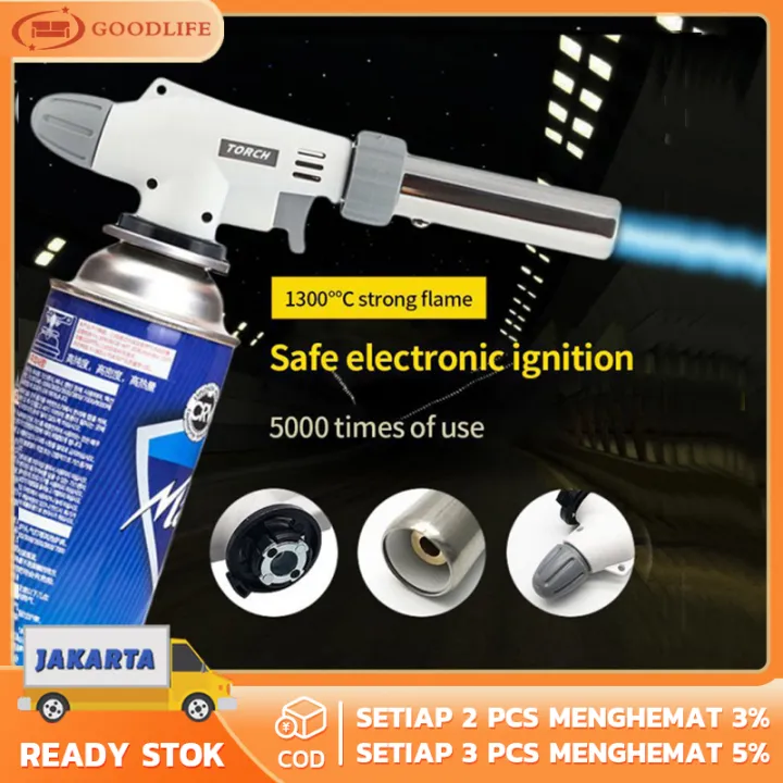 (bisa cod)Paket Flame Gun Fire Torch kepala las gas multifungsi ...