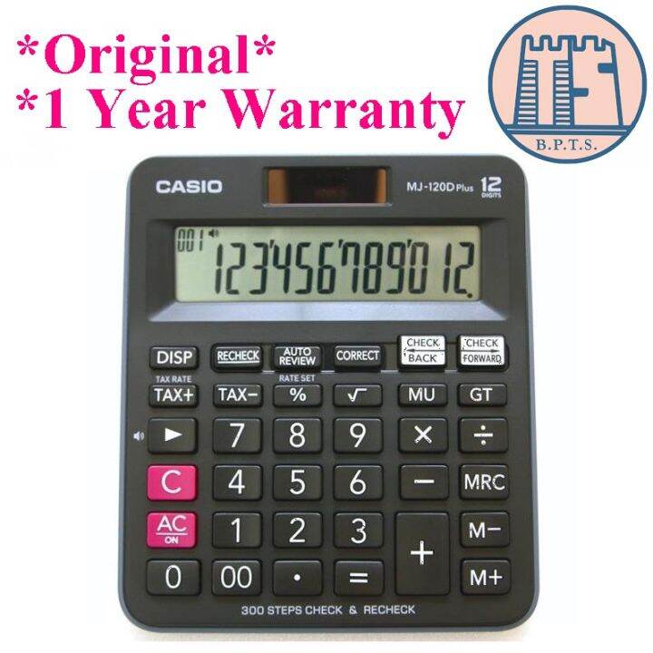 Casio MJ-120D Plus Check & Recheck Calculator *Original* 1 Year ...