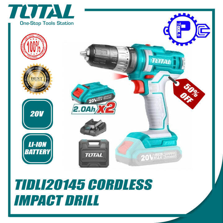TOTAL TIDLI20145 LI-ION CORDLESS IMPACT DRILL 20V | Lazada PH