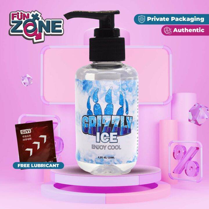 Funzone GRIZZLY Ice 120ml Premium Personal Lubricant Vagina Anal Lube ...