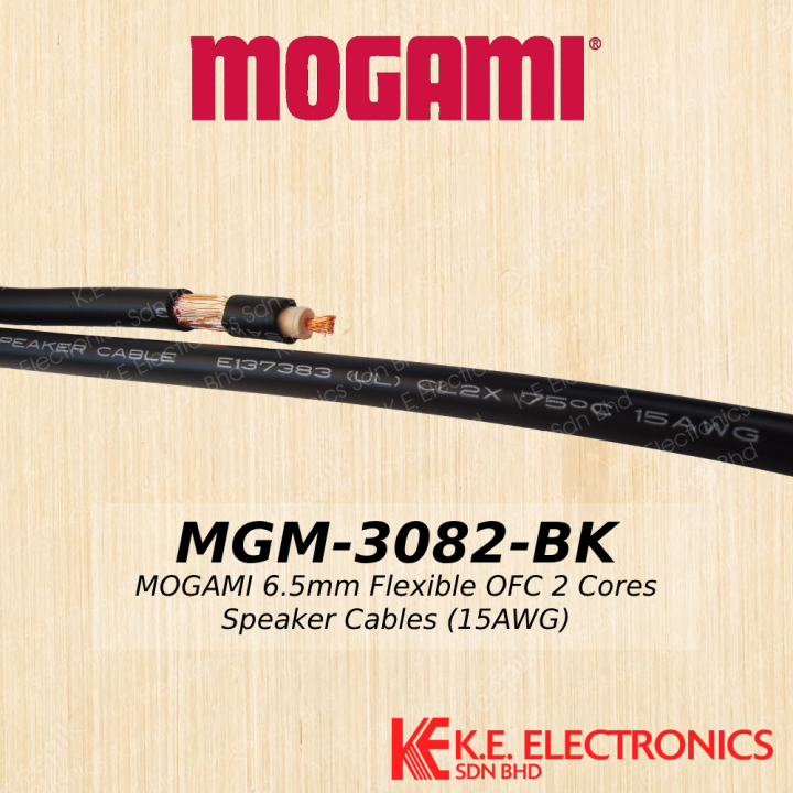 MOGAMI W3082 6.5mm Flexible OFC 2 Cores Speaker Cables (15AWG) | Lazada