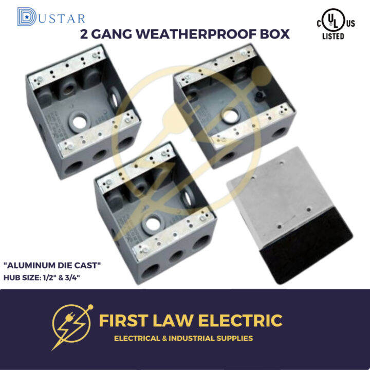 2 Gang Rectangular Weatherproof Box - Aluminum Die Cast | Lazada PH