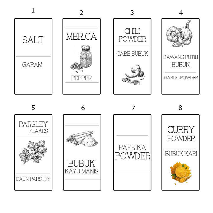 STICKER LABEL BUMBU CUSTOM WATERPROOF/ NAMA BEBAS SESUAI KEBUTUHAN ...