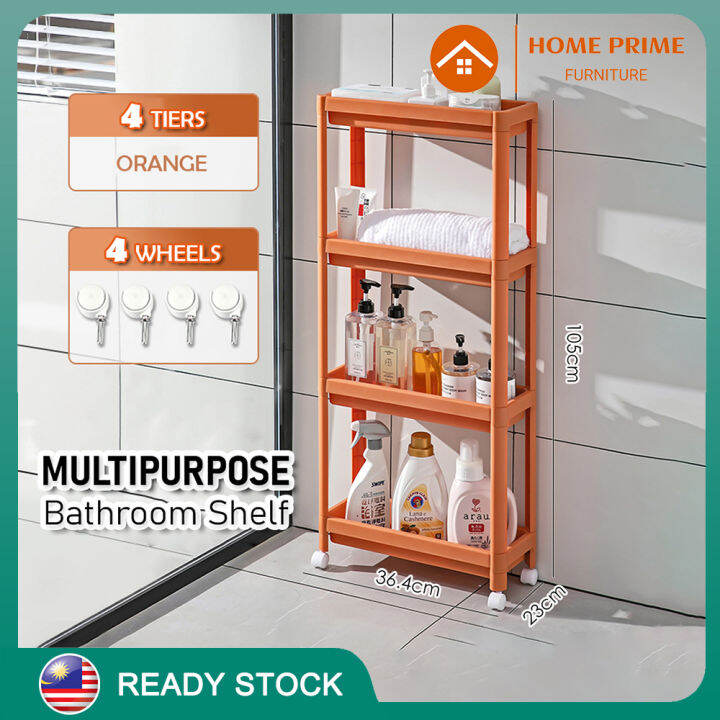 Home Prime 4 Tiers BR001 Plastic Bathroom Shelf unit/Multipurpose Storage Unit | Lazada