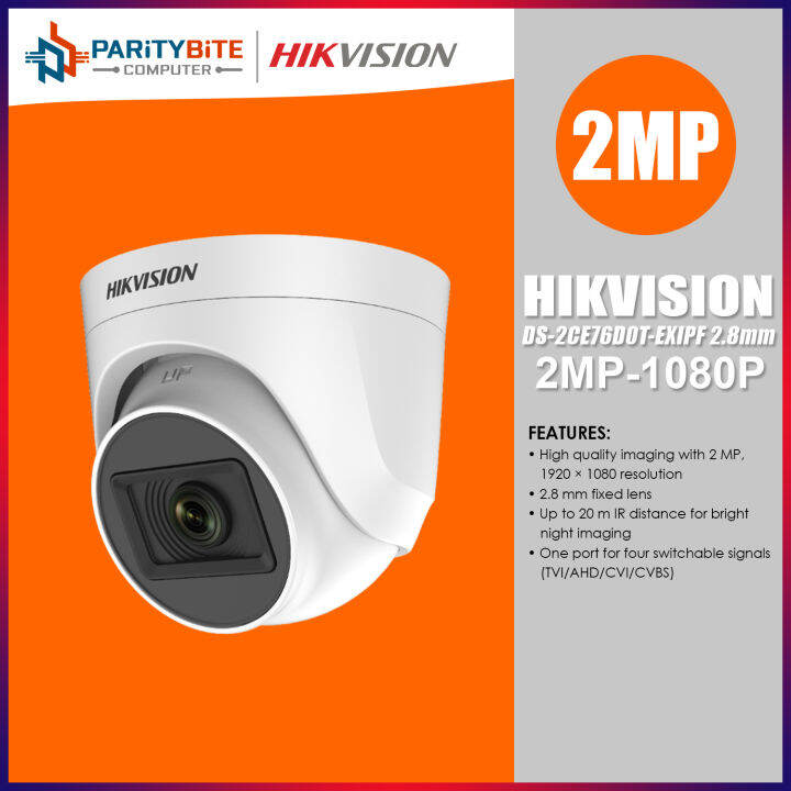 Hikvision Turret Camera DS-2CE76D0T-EXIPF Indoor 2.8mm 2 MP | Lazada PH