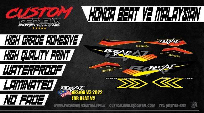 Honda Beat V2 Malaysian Stock Decals Set | Lazada PH