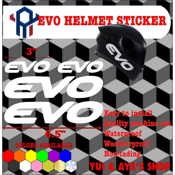 EVO Helmet Sticker Set machine cut standard size waterproof | Lazada PH