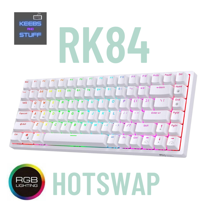 ROYAL KLUDGE RK 84 RK84 HOTSWAP 84 KEYS 75% HOTSWAPMECHANICAL KEYBOARD ...