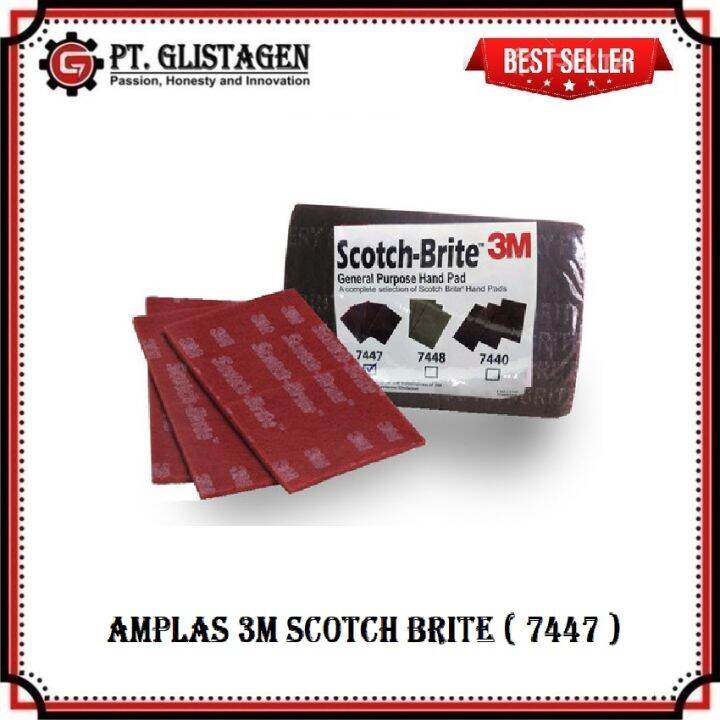 3M Scotch Brite 7447 Amplas Merah Maroon General Purpose Hand Pad ...