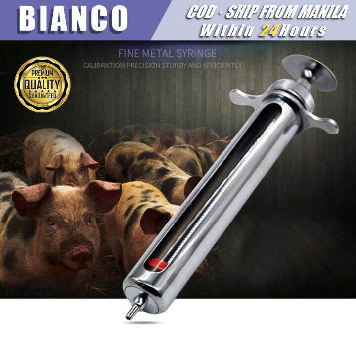 Stainless Steel Veterinary Syringe 10ml 20ml 50ml Injection Tools ...