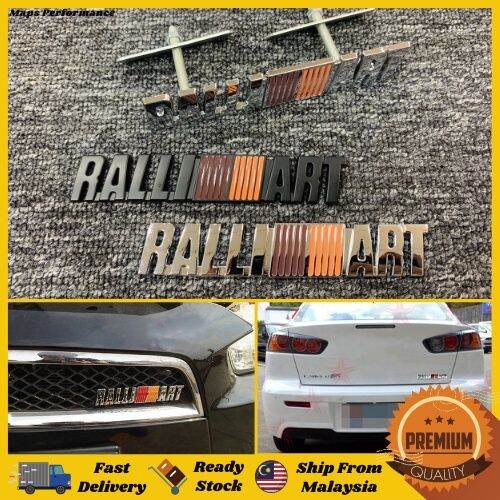 3D Metal Ralliart Chrome Cars Front Grille Sticker Emblem Badge ...