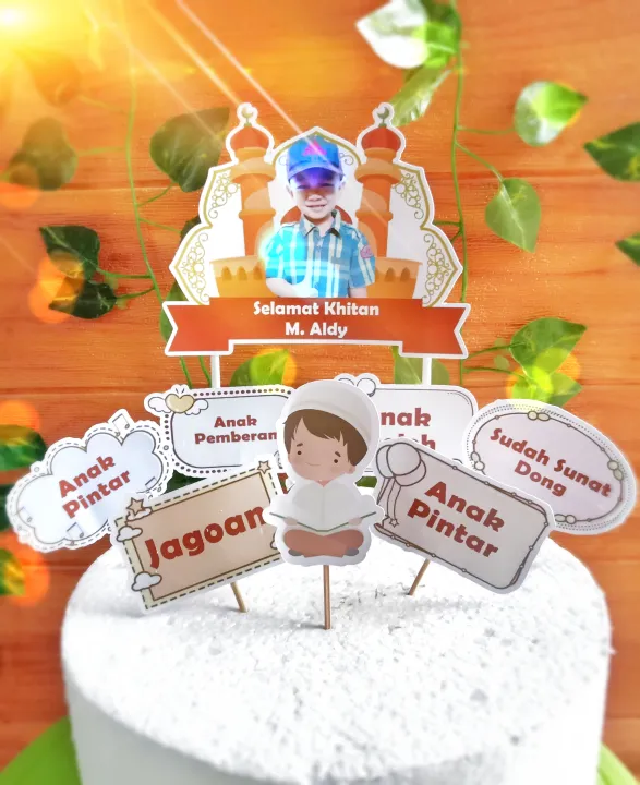 (Custom Foto) Topper / Hiasan Kue Walimatul Khitanan / Sunat | Lazada ...