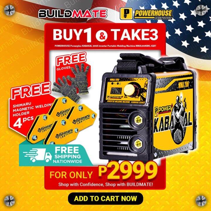 POWERHOUSE KABAKAL 200A Inverter Portable Welding Machine ARC STICK MMA200KBKL IGBT •BUILDMATE ...