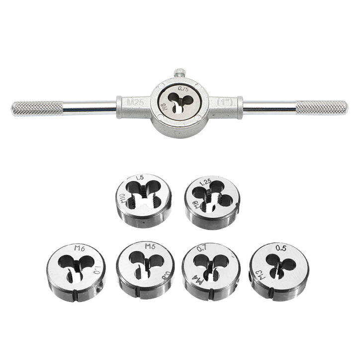 8pcs M3-M12 Metric Die Wrench Sets Circular Die Screw Thread Taps and ...