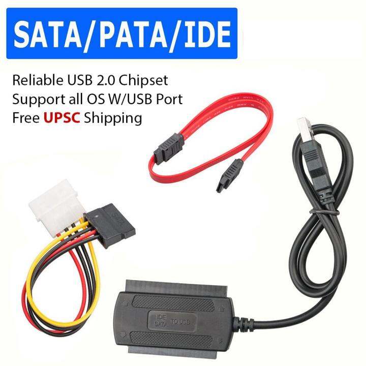 SATA PATA IDE Drive to USB 2.0 Adapter Converter Cable for Hard Drive ...