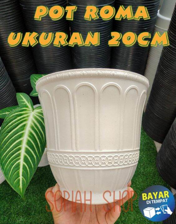 Pot bunga putih motif roma ukuran 20 paket isi 3pcs pot bunga putih pot ...
