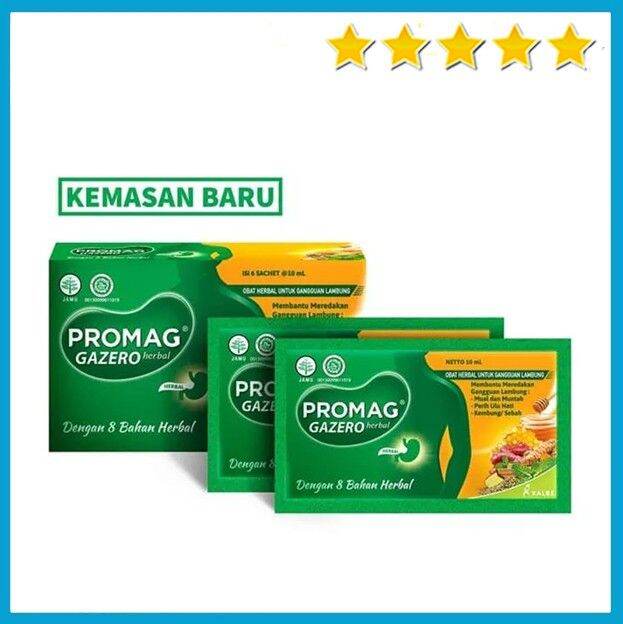 Promag Herbal Gazero Sachet Cair Original 1 Box Isi 6 Sachet | Lazada ...