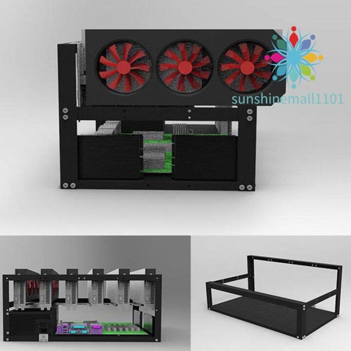 Steel Open Air Miner Mining Frame Rig Case Up To 6 Gpu For Crypto Coin Currency Mining Lazada Ph