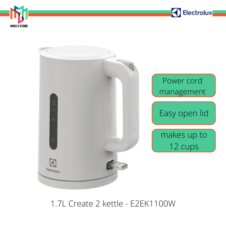 Electrolux E2EK1-100W 1.7L Create 2 kettle - E2EK1100W | Lazada