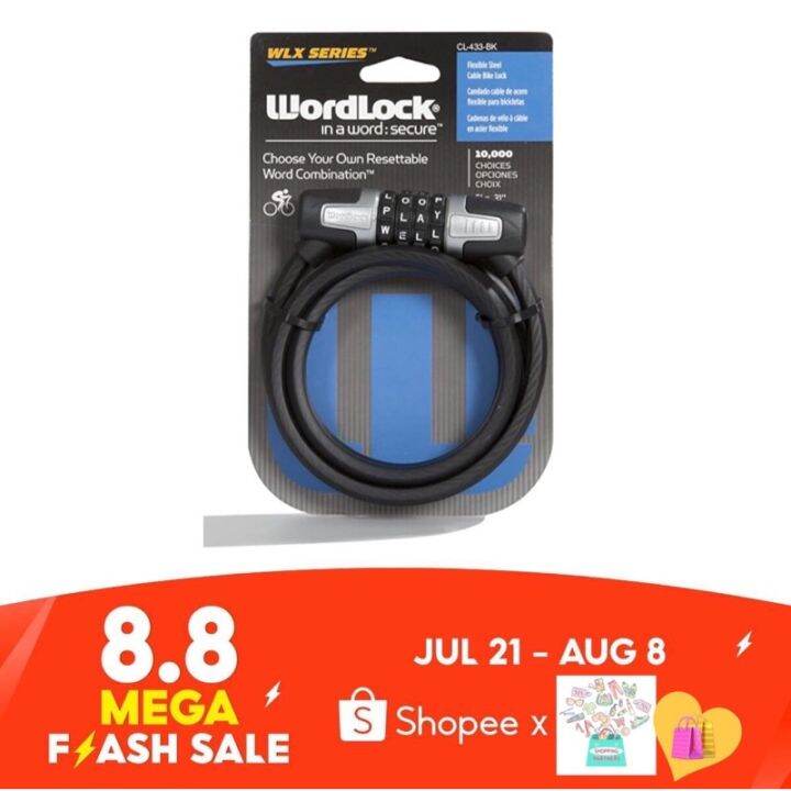 WORDLOCK FLEXIBLE STEEL CABLE BIKE LOCK ORIGINAL | Lazada PH