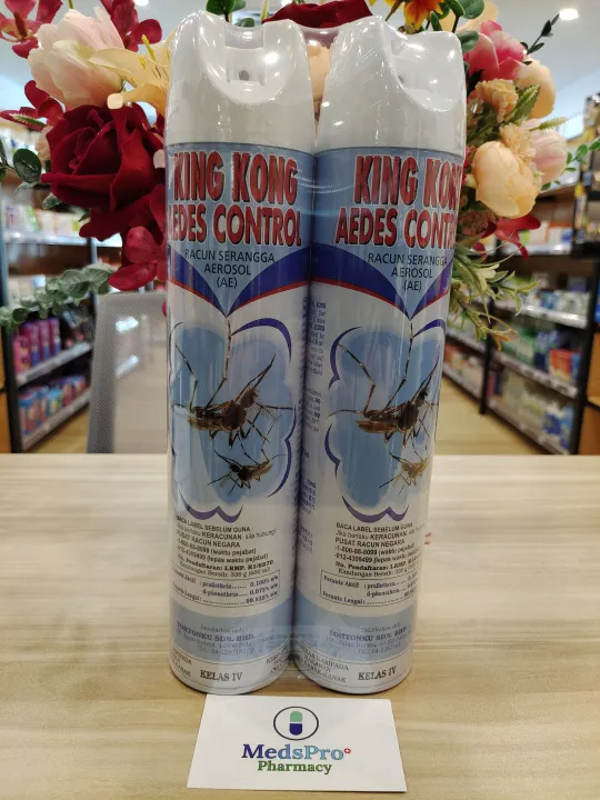 King Kong Aedes Control Mosquitoes Spray Nyamuk 600ML x 2 Twin Pack ...