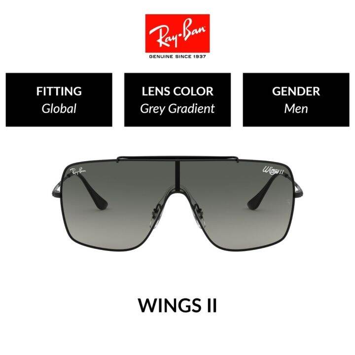 Original Ray-Ban WINGS II | RB3697 002/11 | Men Global Fitting ...