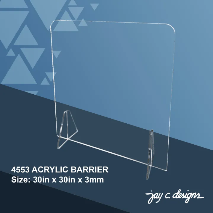 ACRYLIC BARRIER / SHIELD DIVIDER / SNEEZE GUARD Jay C. Designs 4553 30 ...