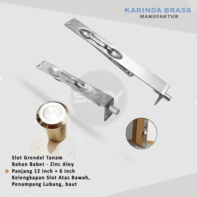 Grendel Slot Kunci Pintu Panjang Selot Alumunium Aloy Awet Kuat dan ...