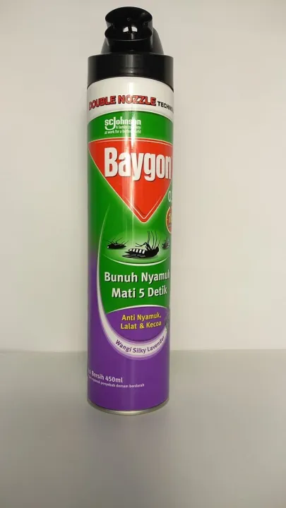 Baygon Double Nozzle Silky Lavender 450 ml | Lazada Indonesia