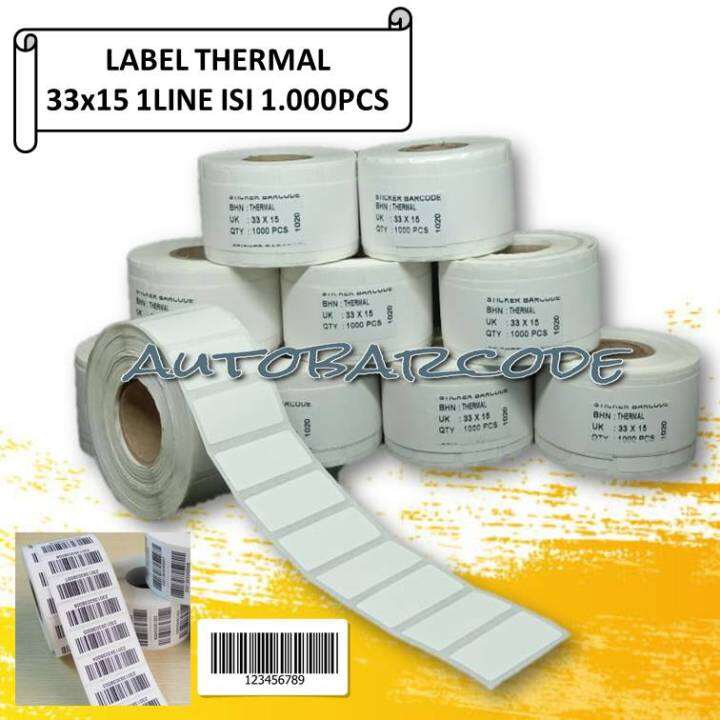 LABEL THERMAL 33X15 1LINE ISI 1.000 PCS LABEL BARCODE LABEL STICKER ...