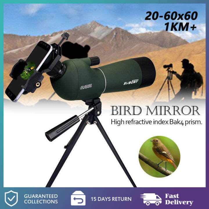 SVBONY SV28 20-60X60 Spotting Scope ซูมกล้องโทรทรรศน์ที่มีประสิทธิภาพ Monocular Waterproof Long ...