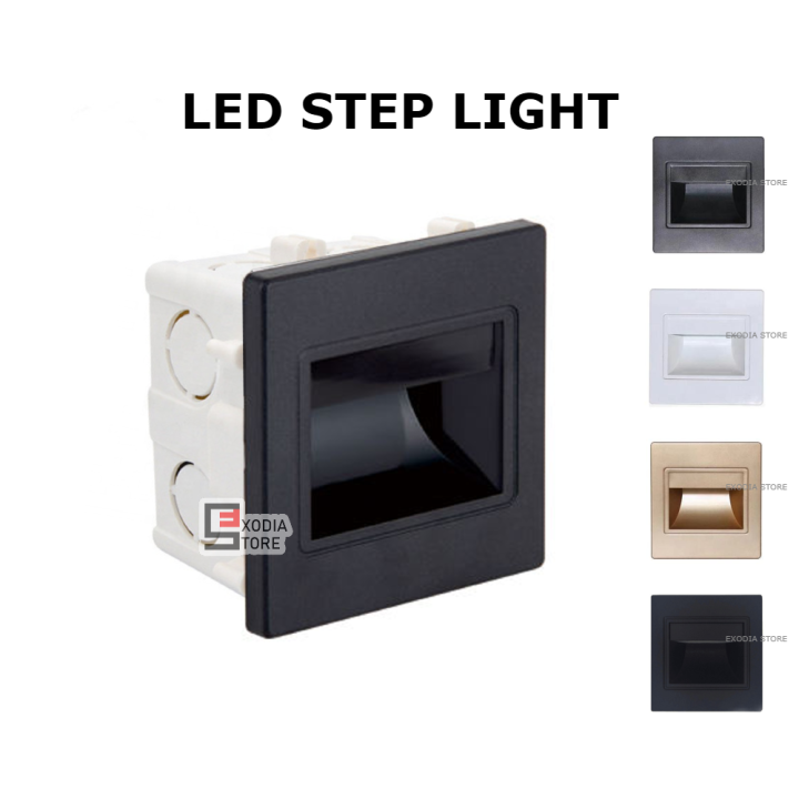 Lampu Tangga Dinding Tanam LED Step Light Outdoor Waterproof Inbow Wall ...