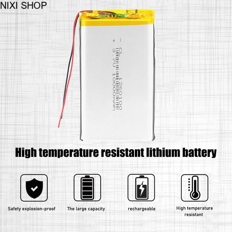 NIXI SHOP 3.7V 10000mAh Lipo Li-Po แบตเตอรี่ลิเธียม Batteria 1260100 ...
