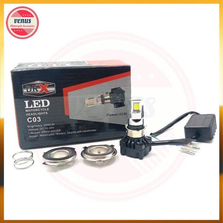 Motorcycle Body Parts DRX LED Motorcycle Headlights C03 45watts Universal Spare Lighting | Lazada PH