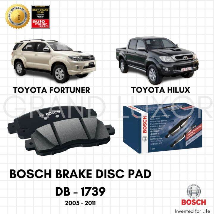 ORIGINAL Bosch Front Brake Disc Pad For Toyota Fortuner and Toyota ...