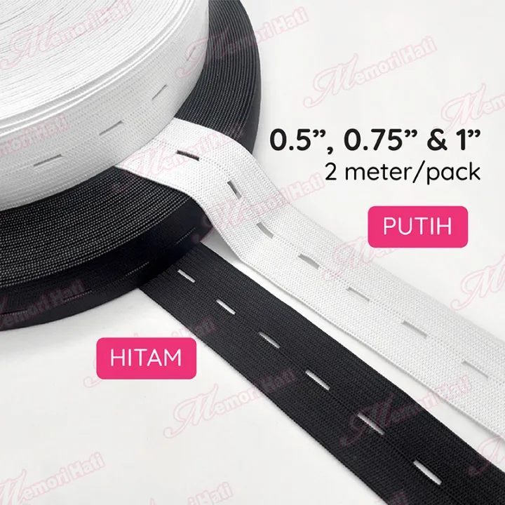 Getah Berlubang Butang Hitam & Putih / Size 0.5", 0.75" & 1" | Lazada