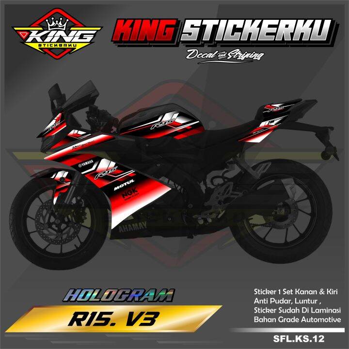 Sticker Striping Lis Variasi R15 V3 Semi Full - Stiker Striping Motor ...