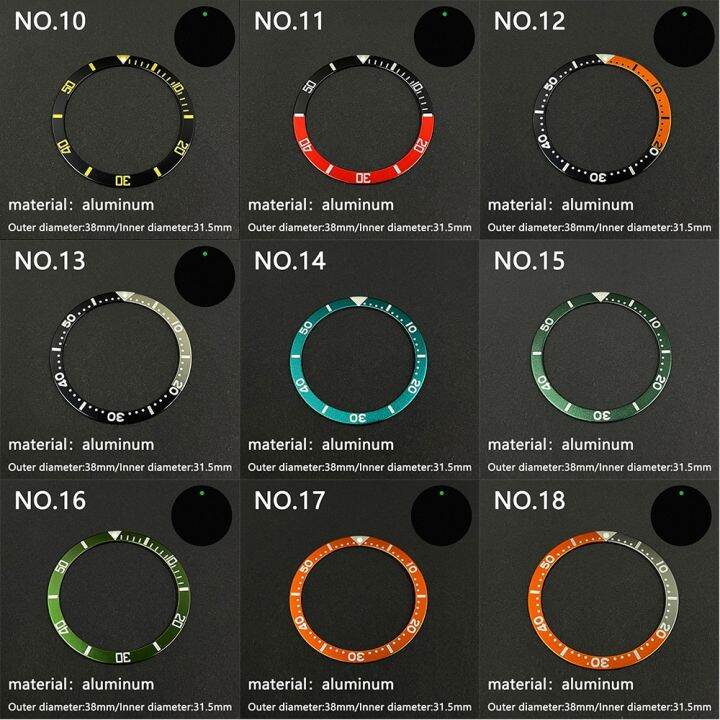 Flat Aluminum Bezel Insert 38Mm*31.5Mm Seiko Substitute Watch Insert ...