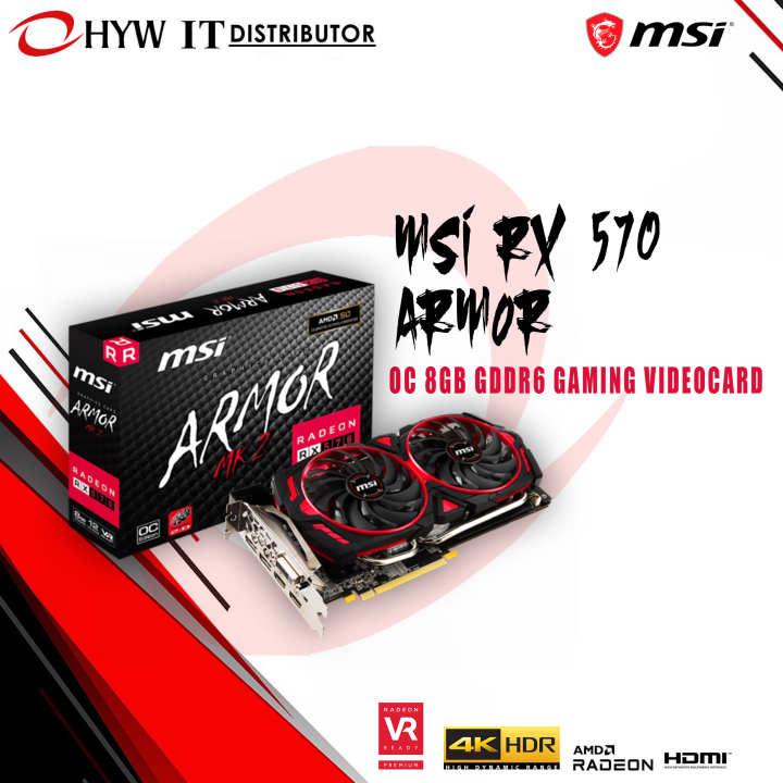 MSI Radeon RX570 ARMOR 8G OC Graphics Card | Lazada PH