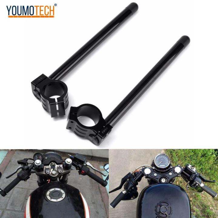 Universal Motorcycle Handlebar Racing Adjustable Higher Raised Clip On Ons Fork Handlebars ...