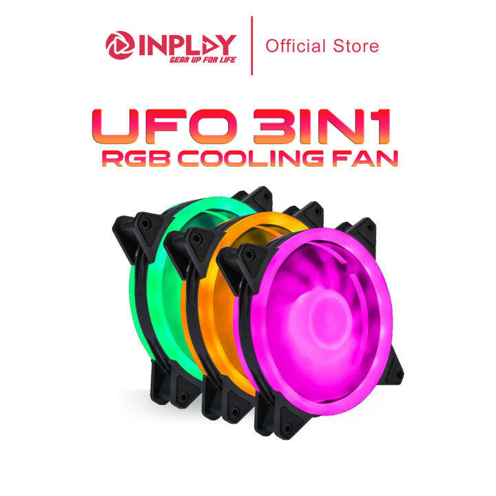 INPLAY UFO RGB Fan 3 in 1 Kit 4-PIN/ 3-PIN 120MM Case Cooling Ring CPU ...