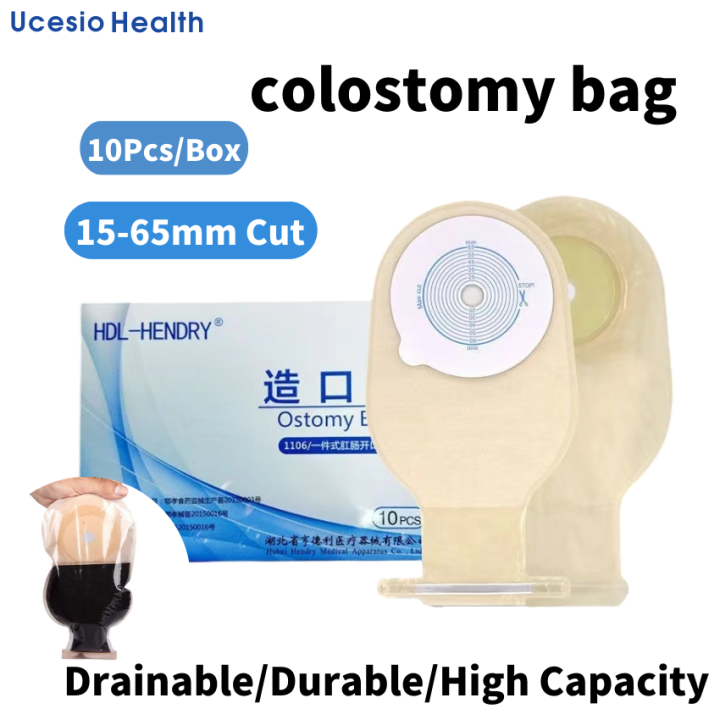 10pcs/box Colostomy Stoma Bag 15-65mm Cut Size Drainable one-piece ...
