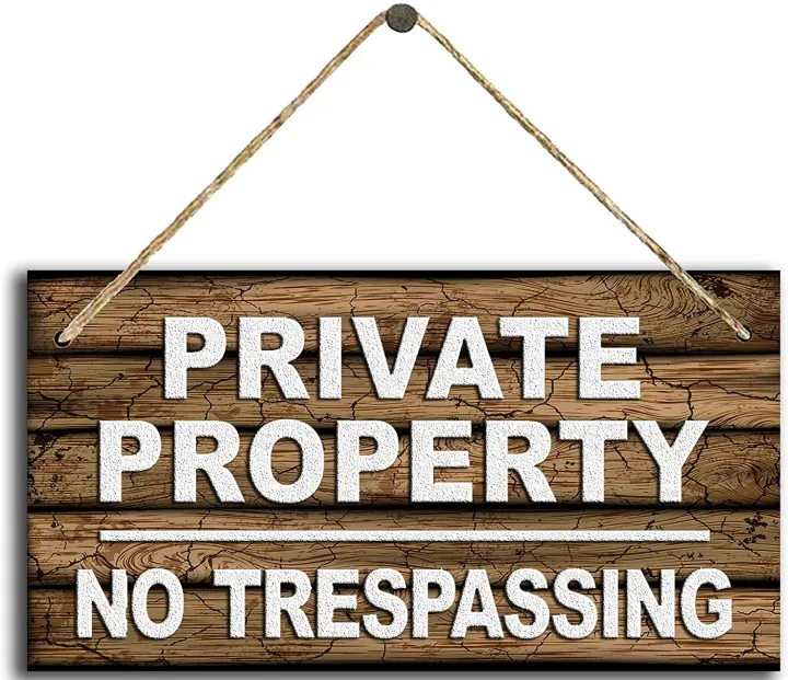 Rustic Wood Sign Hanging Wall Plaque No Trespassing Wood Signs Private ...