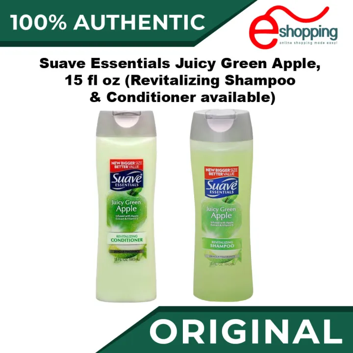 Suave Essentials Juicy Green Apple, 15 fl oz (Revitalizing Shampoo ...