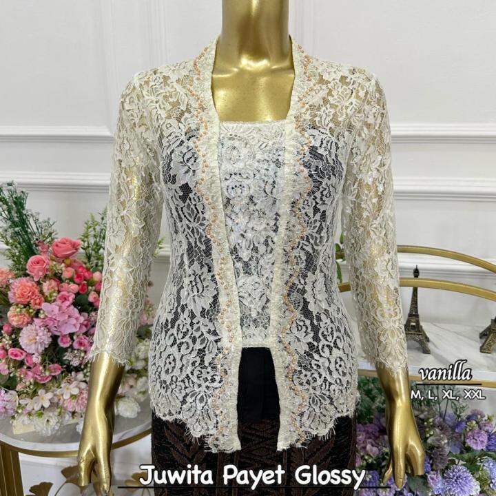 kebaya Metalic Payet Glossy bahan Semifrance metalic kancing klepet ...