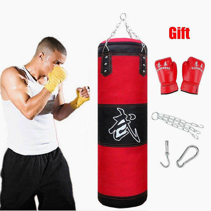 Empty Boxing Sand Bag Hanging Kick Sandbag Boxing Training Fight Karate ...