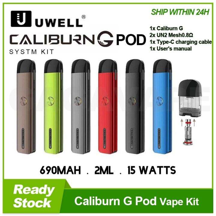 Uwell Caliburn G Pod System Kit with 690mAh Battery 2ml Top-Fill ...