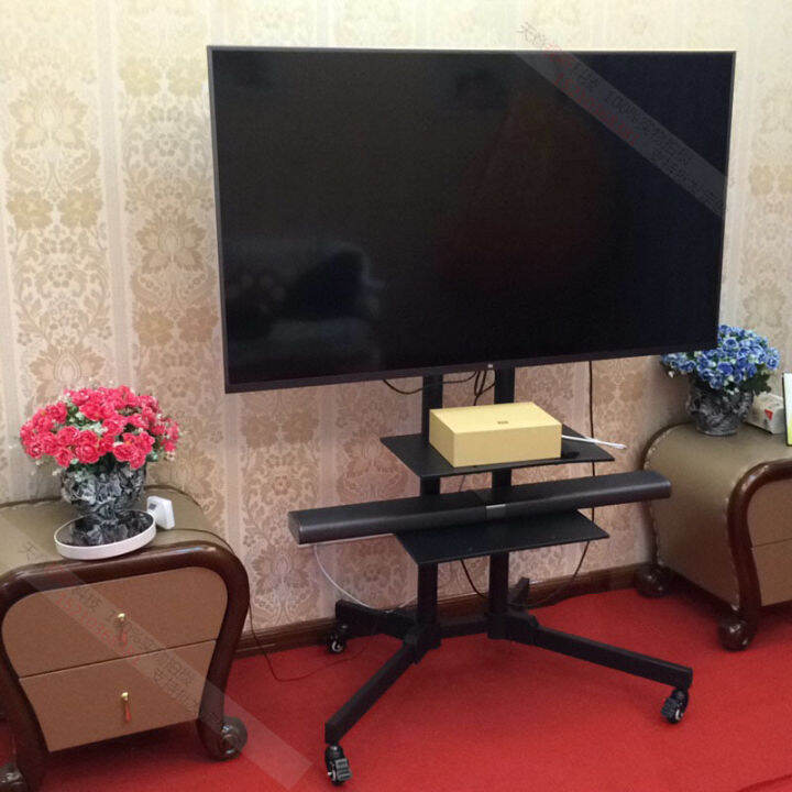Mobile TV stand floor cart LCD TV vertical movable rack mobile display ...