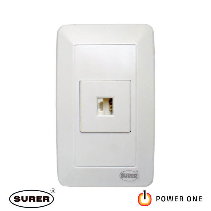 Surer 1348 1 Gang Data Jack Outlet, 8P8C (CAT6) (Ethernet Port), Flush Type (Aura Series) | (1pc ...