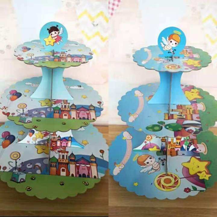 INS Angel boy and Angel girl theme Three Layers Cup cake Stand rack ...